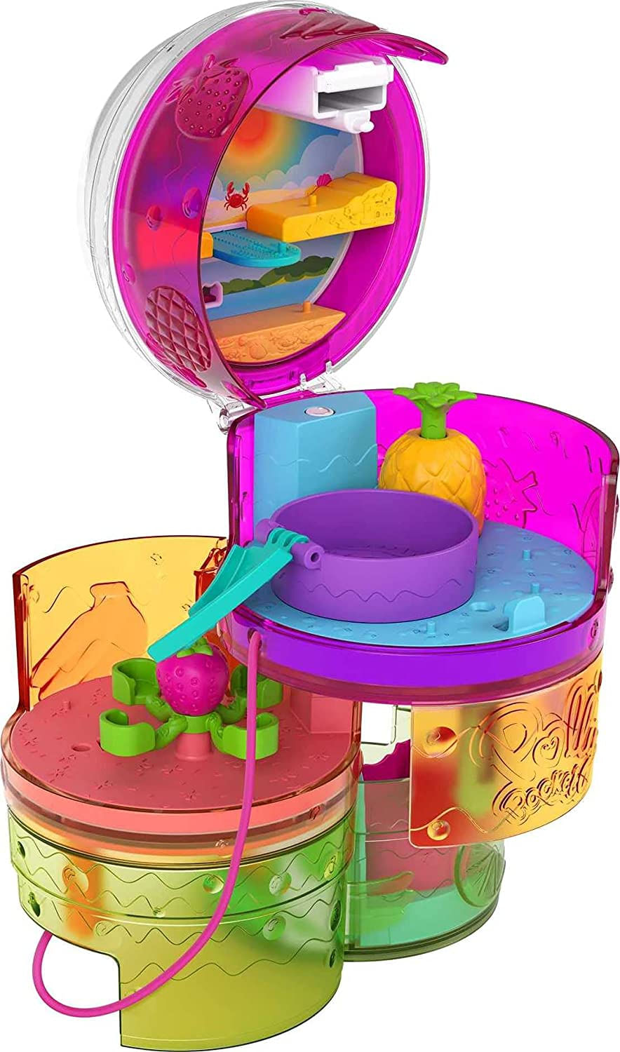 Polly Pocket Spin N Surprise Compact Playset, Tropical Smoothie Shape ...