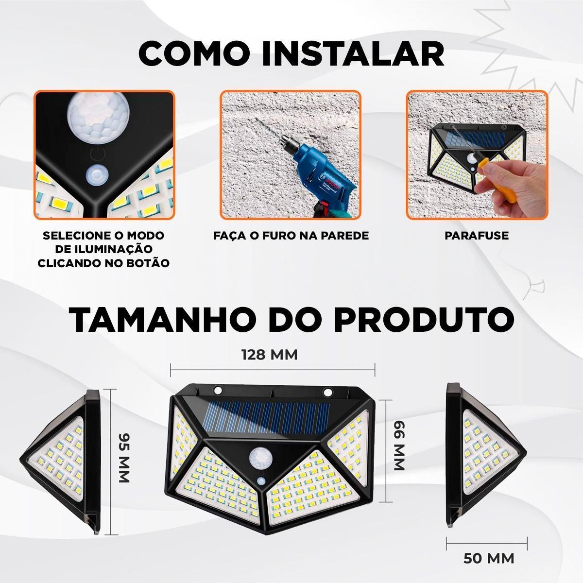 Luminária Arandela Sola Led Luz Automática Sensor Presença - Carrefour