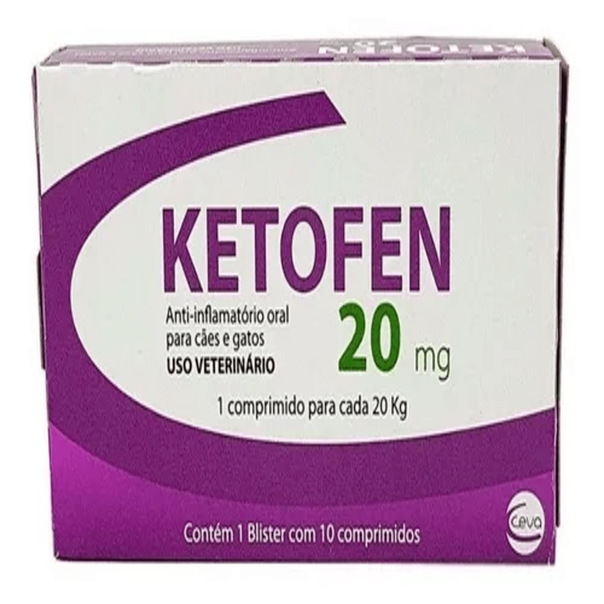Ketofen 20mg 10 Comprimidos Ceva Anti-inflamatório - Carrefour