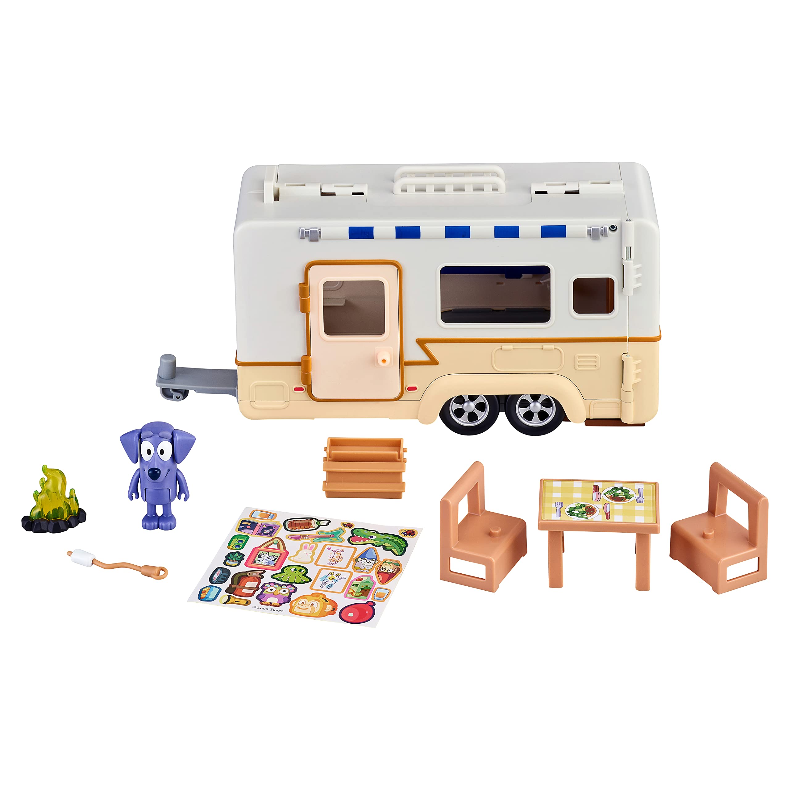 Conjunto De Brinquedos Bluey Caravan Adventure Com Boneco Jean Luc De 2 ...
