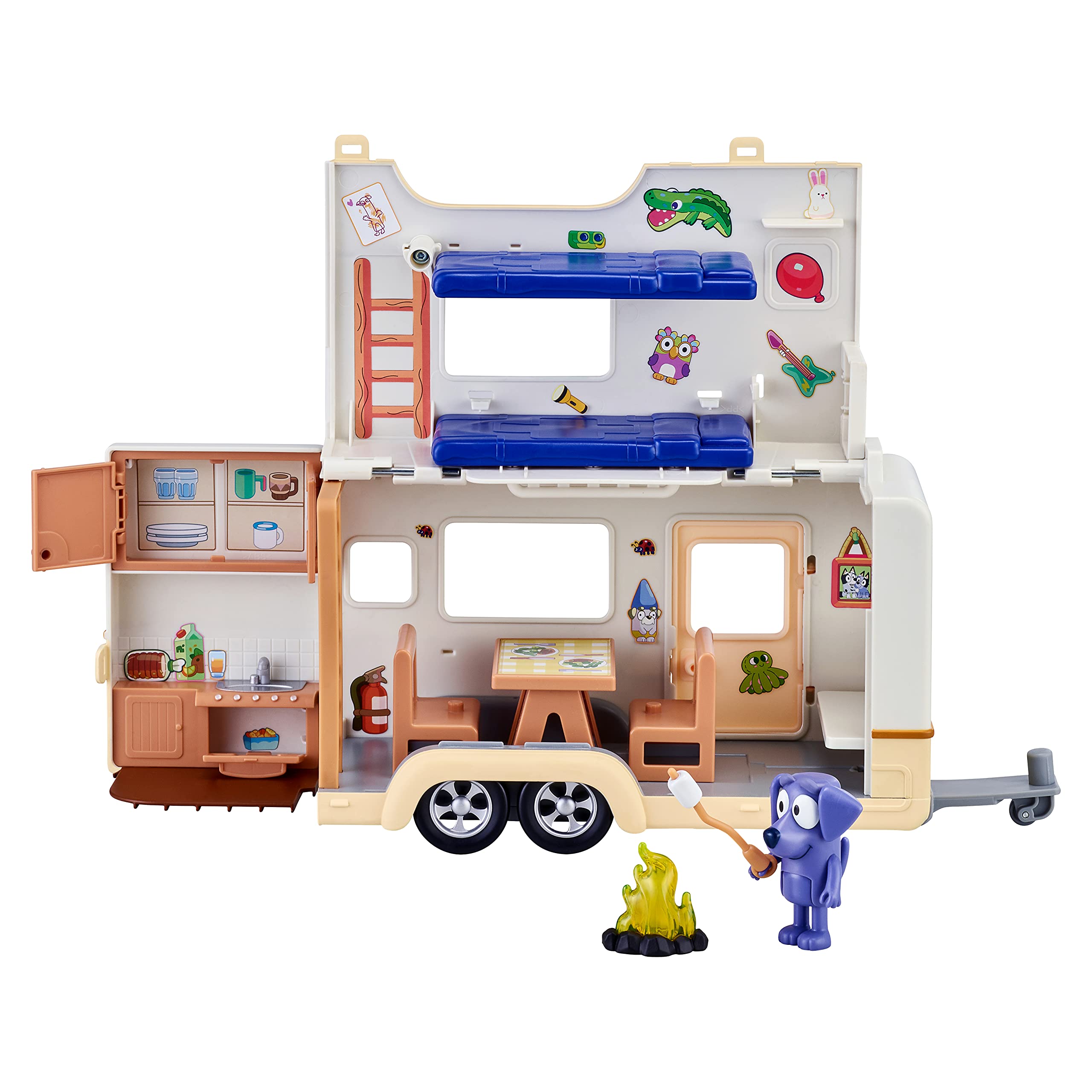 Conjunto De Brinquedos Bluey Caravan Adventure Com Boneco Jean Luc De 2 ...