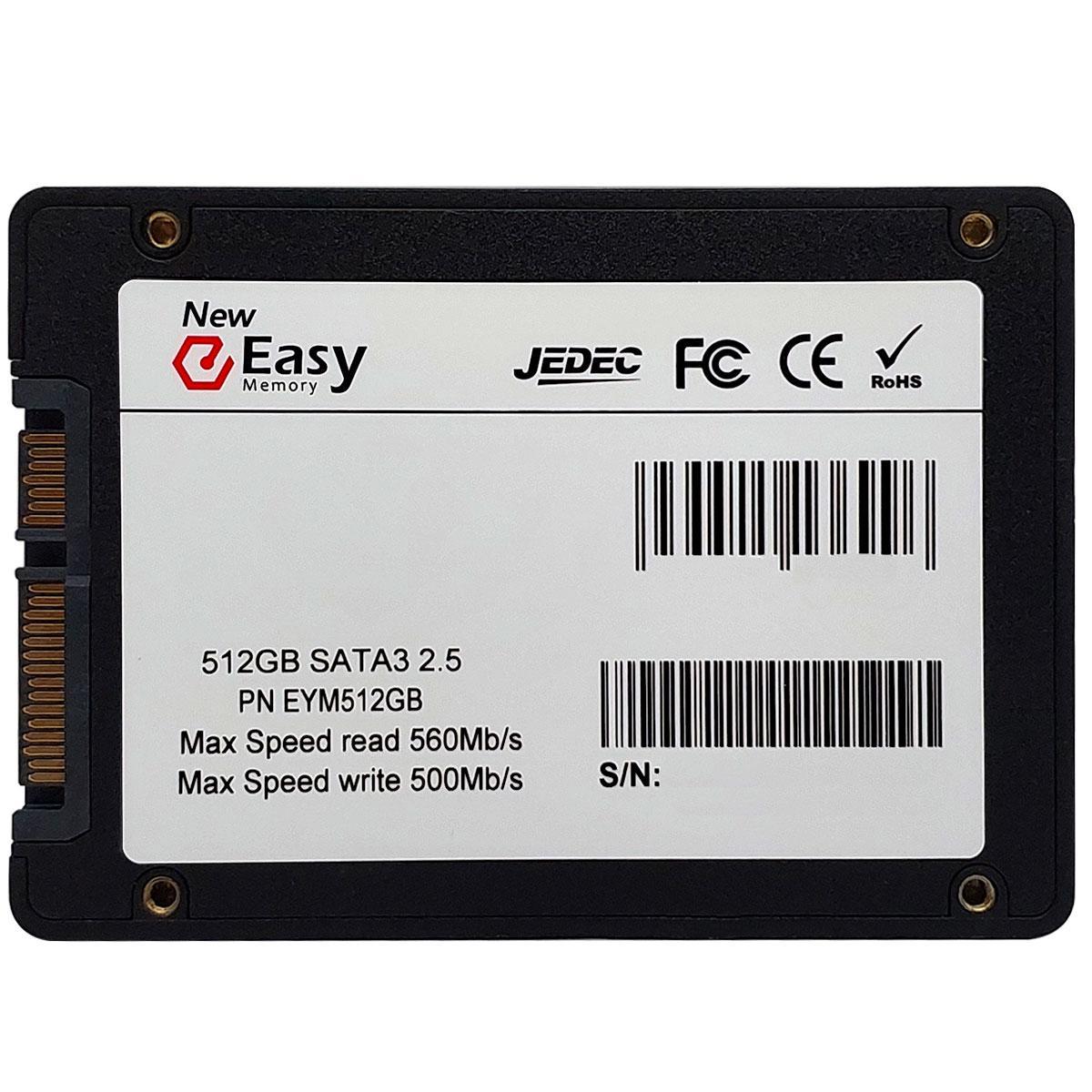 Ssd 512gb Easy Memory, Sata Iii 6gb/s, 2.5, Leitura 560 - Carrefour