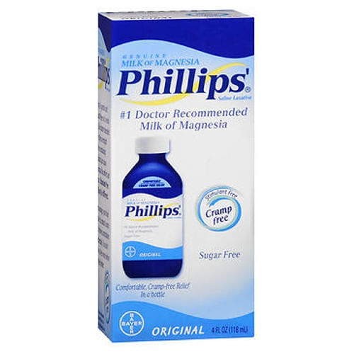 Leite Bayer Phillips De Magnesia Salina Laxante Original 4 Oz Pela ...