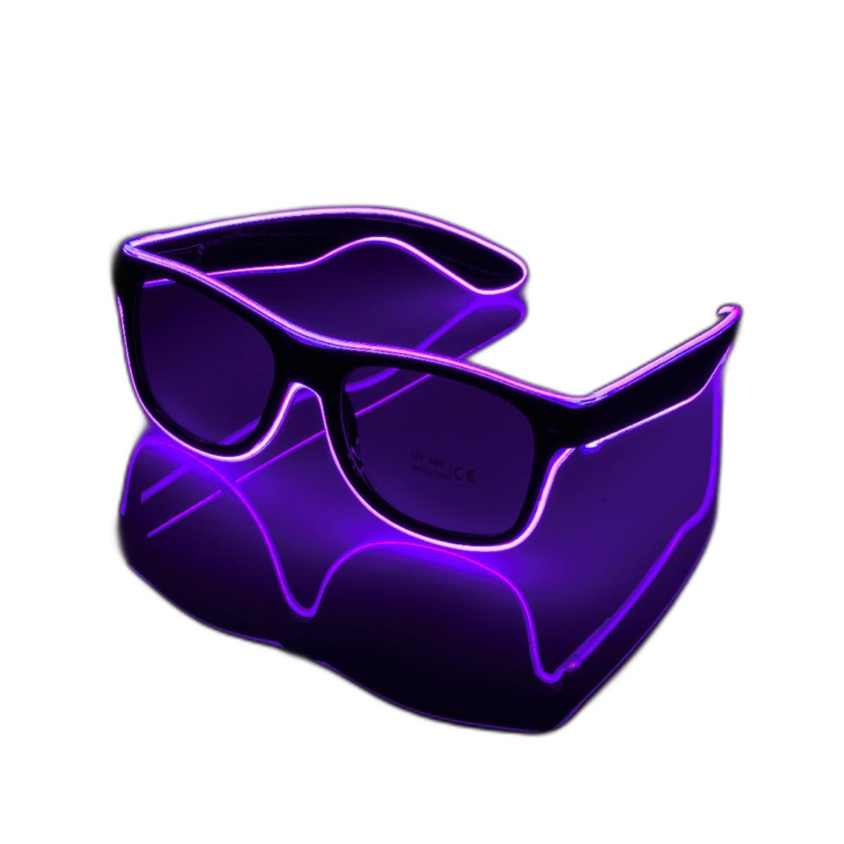 Óculos Led Neon Festa Balada Cosplay Rave Casamento Cor Roxo - Carrefour