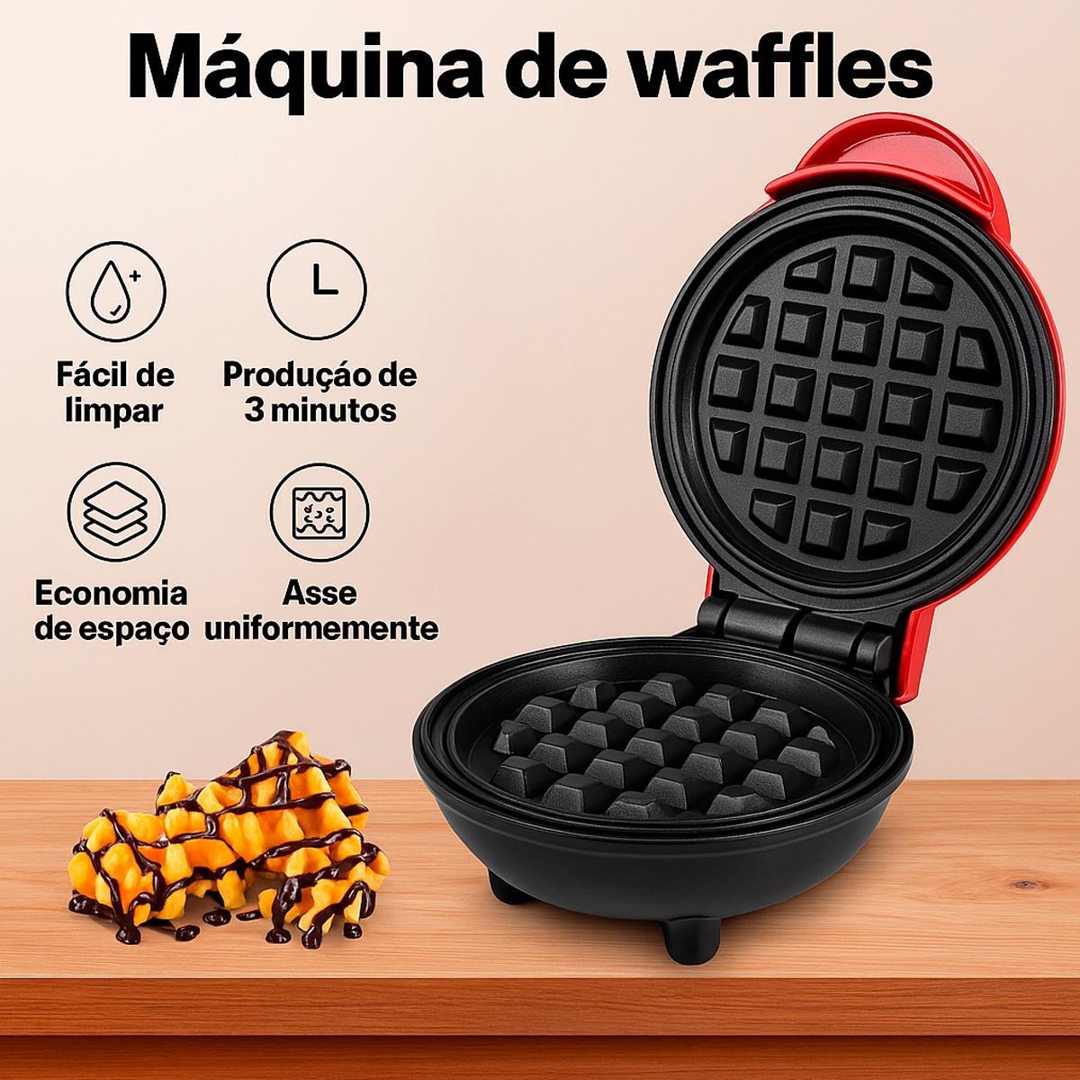 Mini Waffle Portátil Ideal Waffles Doces Ou Salgados 110v - Carrefour