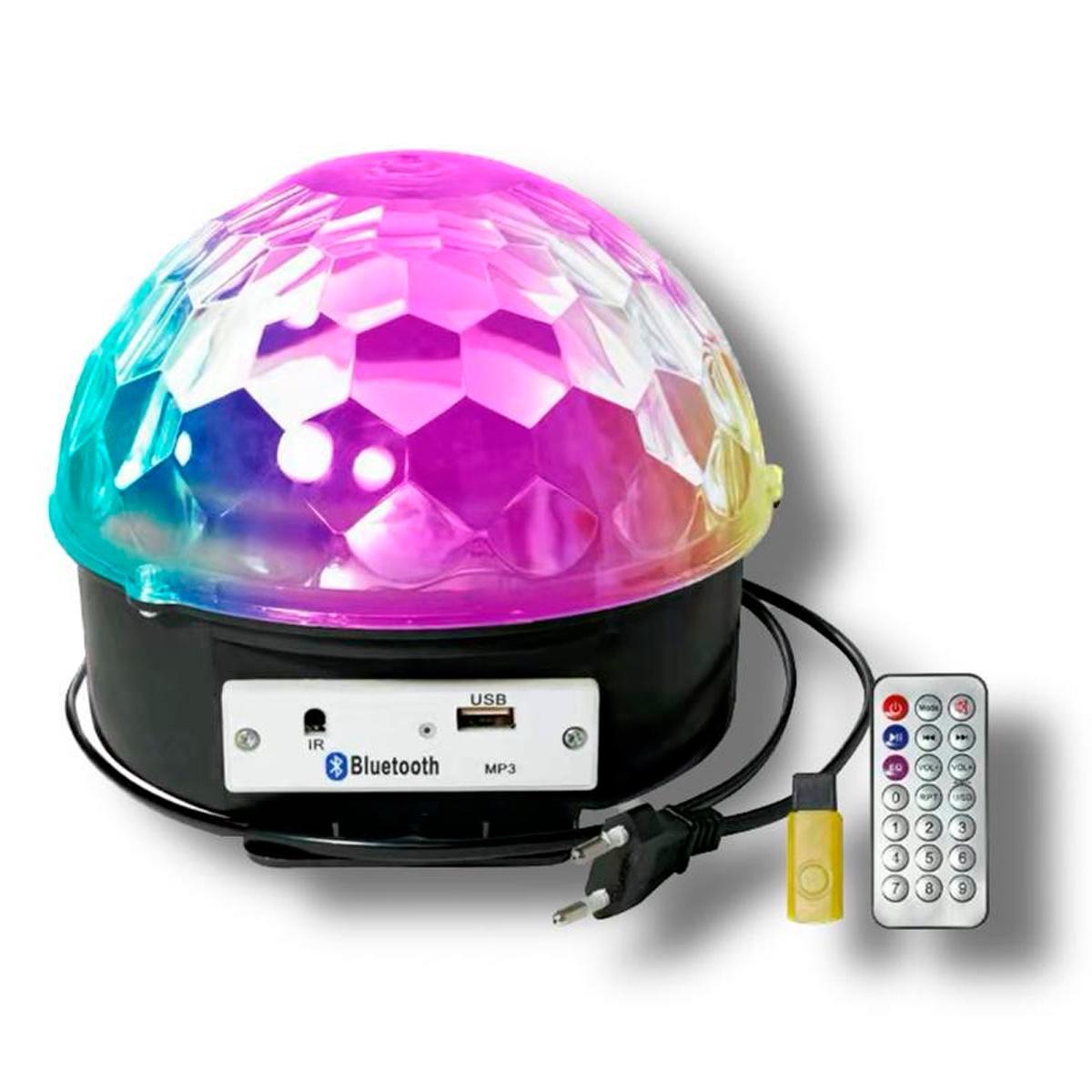 Globo De Espelho Balada Festa Led Rotativo Bluetooth - Carrefour