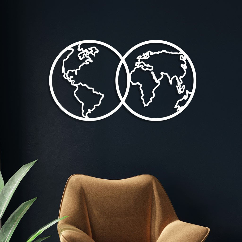 Escultura de Parede em MDF Mapa Mundi Circular Branco - 100cm x 55cm ... Escultura de Parede em MDF Mapa Mundi Circular Branco - 100cm x 55cm ...
