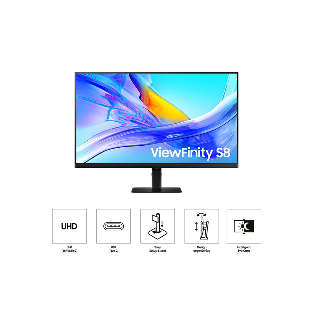 Monitor Samsung Viewfinity S8 37", 4k, Usb-c (90w), Usb Hub, Display ...