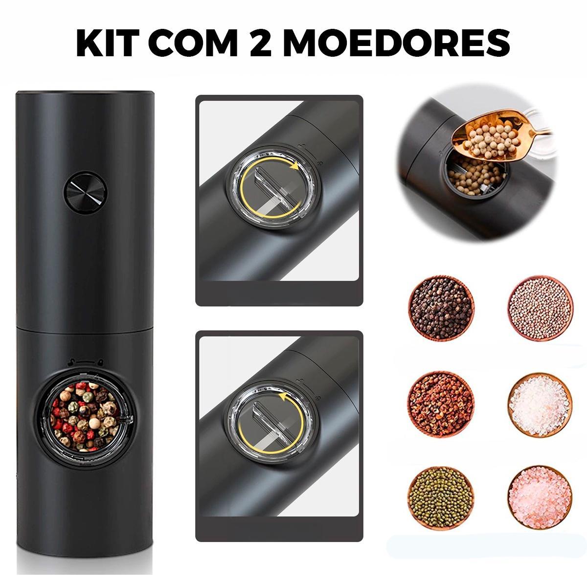 Kit Moedor Elétrico Para Moer Grãos Pimenta E Sal Com Ajuste - Carrefour