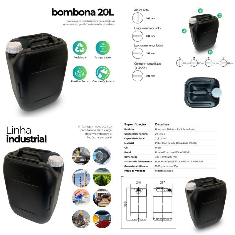 Bombona Preta Reciclada Com Medidas Padrão - 3 Pçs - Carrefour