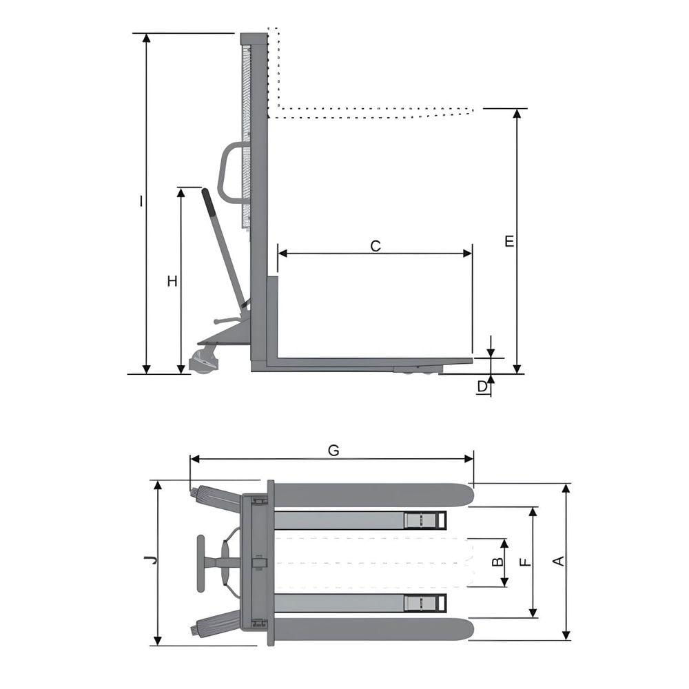 Empilhadeira Manual 2,0t 690x1150mm Altura 1,6m Emp2016 Bovenau - Carrefour