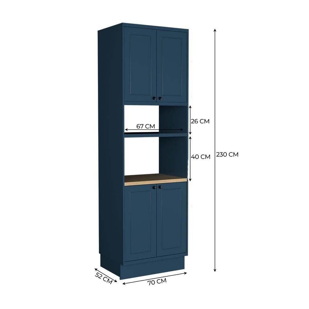 Torre Quente Herval Viana, Mdf, 4 Portas, Azul Orion E Carvalho Nature ...