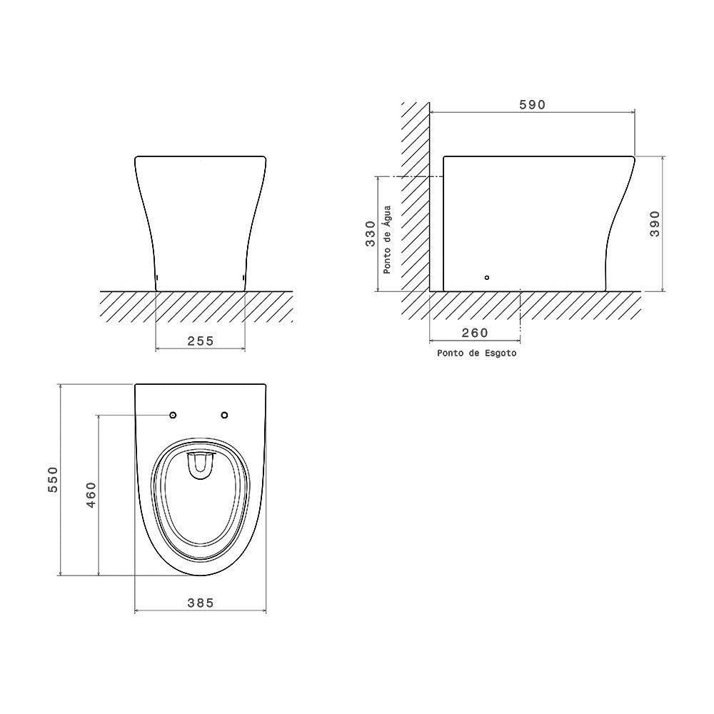 Vaso Sanitário Convencional Deca Level Total Clean Kp.8510.17 Branco ...