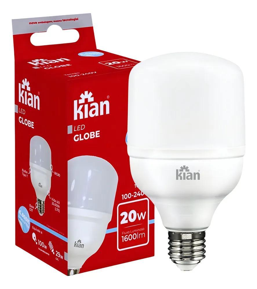 Lampada Led Globe 20w 6.500k Branca Fria Base E27 Kian - Carrefour