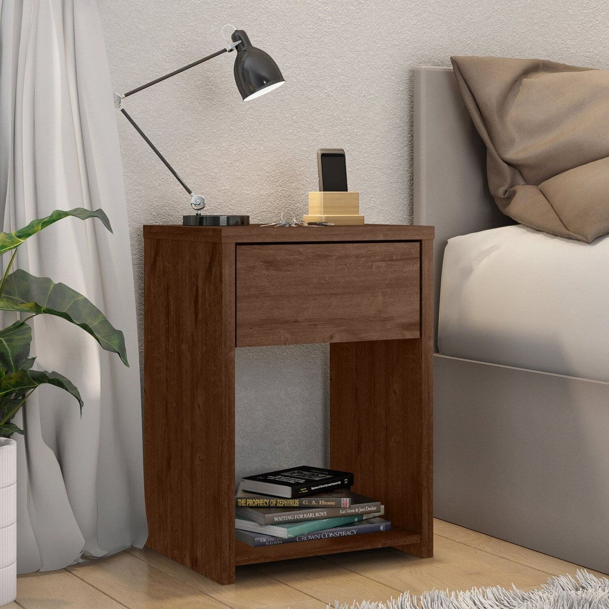 Aparador De Cabeceira 1 Gaveta Triunfo Jacarandá - Carrefour