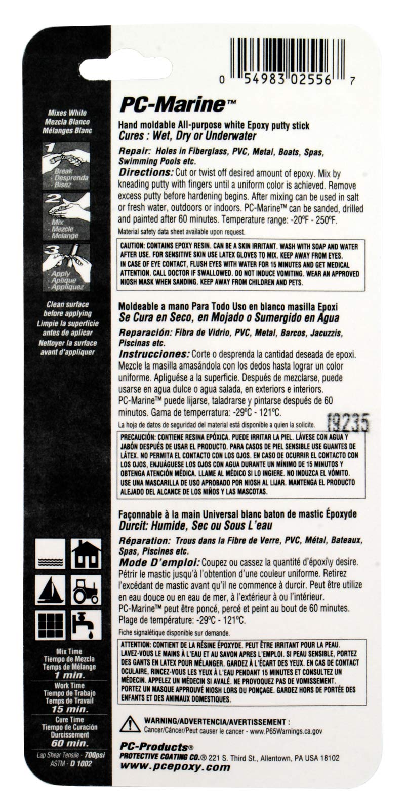 Produtos Para Pc Epoxy Putty Pc-marine 57g White Stick - Carrefour