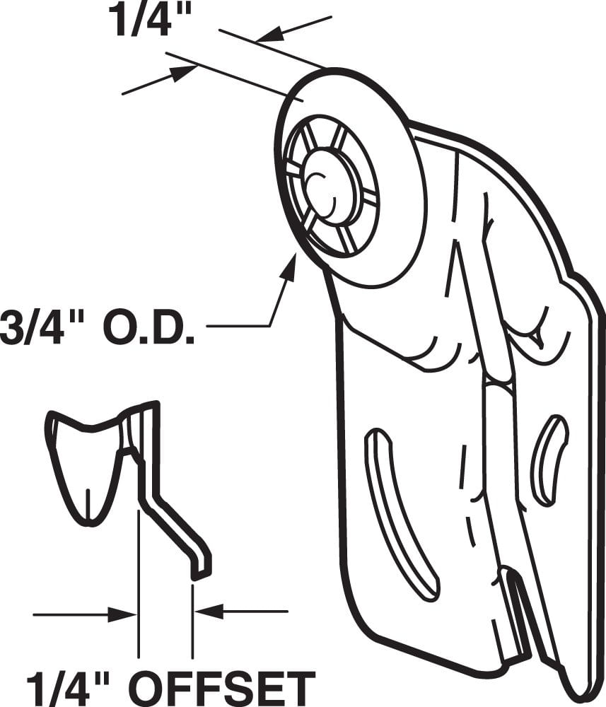 Rolo Para Porta De Armário Prime-line N 6508 Offset De 6 Mm, Pacote Com ...