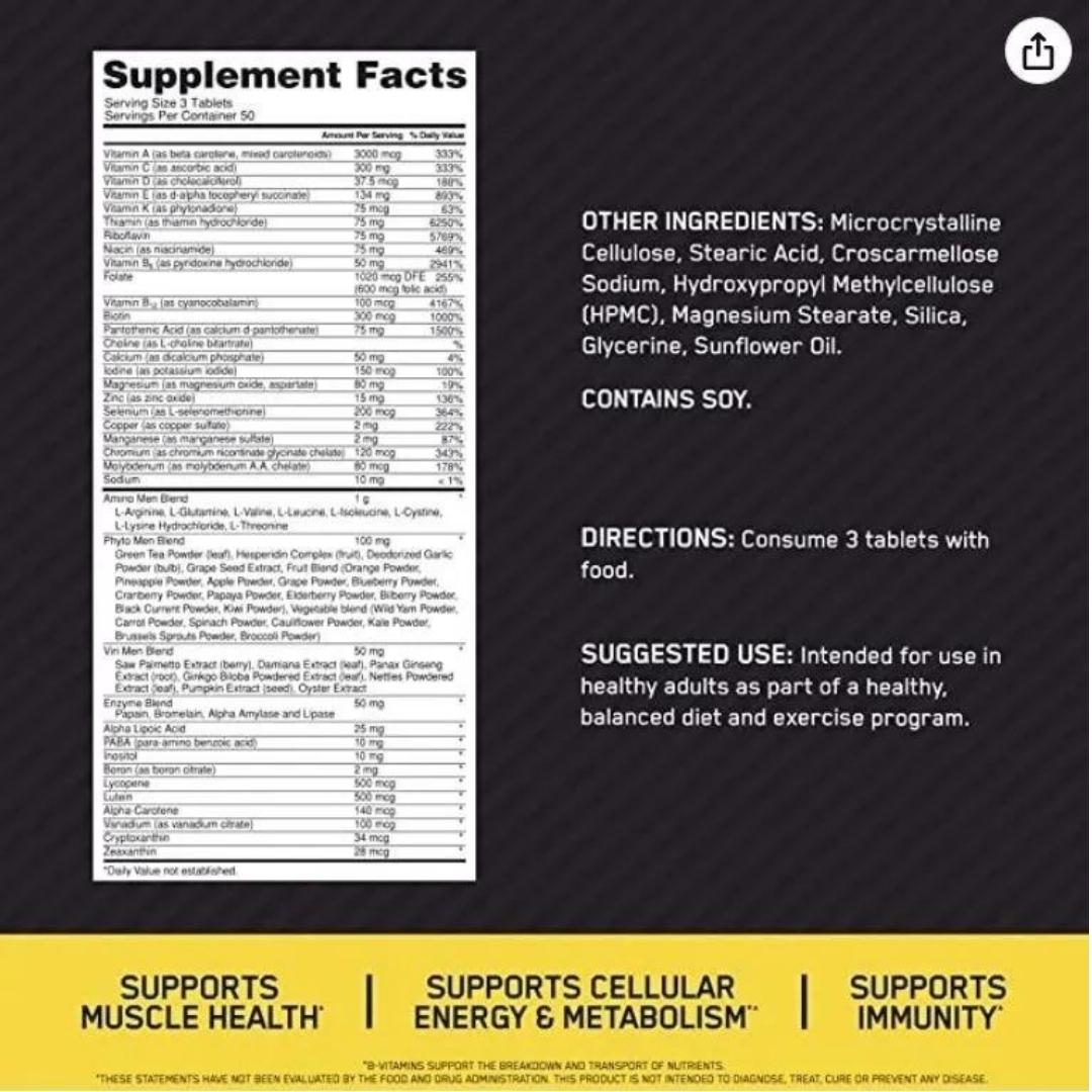 Opti-men Multivitamínico (90) - Optimum Nutrition - Carrefour