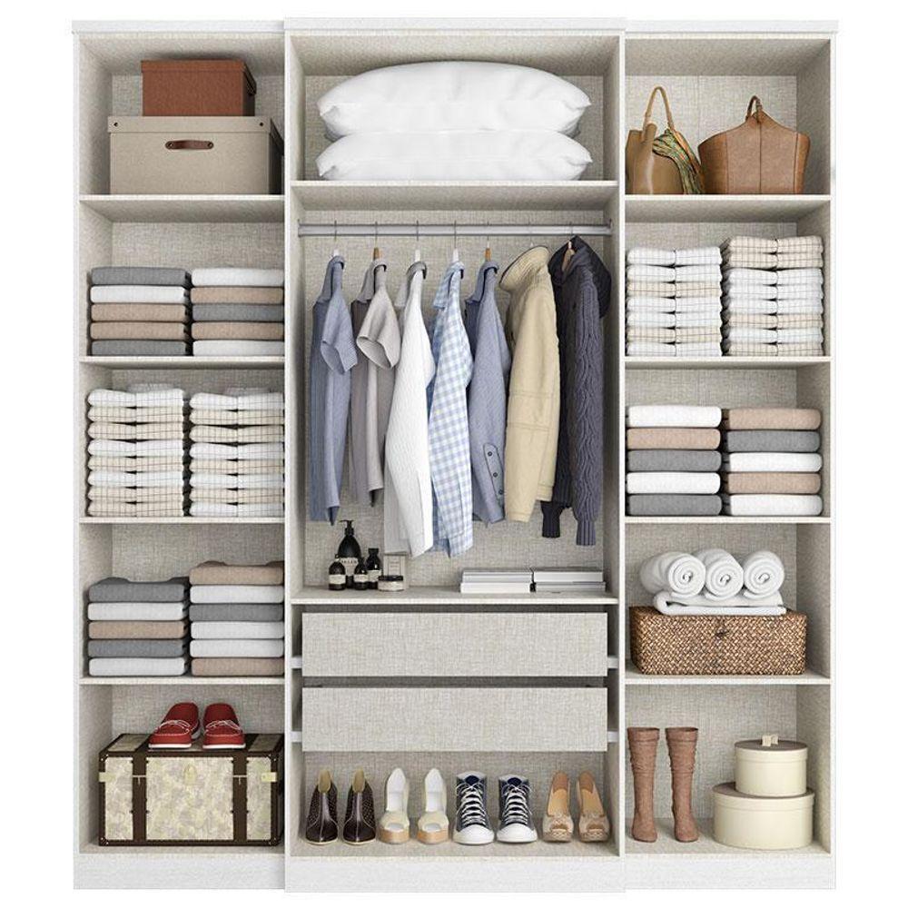 Guarda Roupa Casal Splendore Plus Glass 4 Portas Branco Acetinado - Thb ...