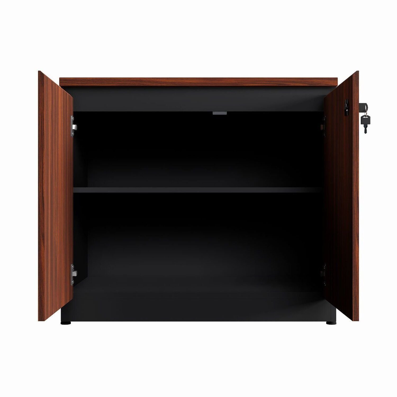 Armário Baixo 80cm Para Escritório 2 Portas Com Chave Puxadores Cava ...