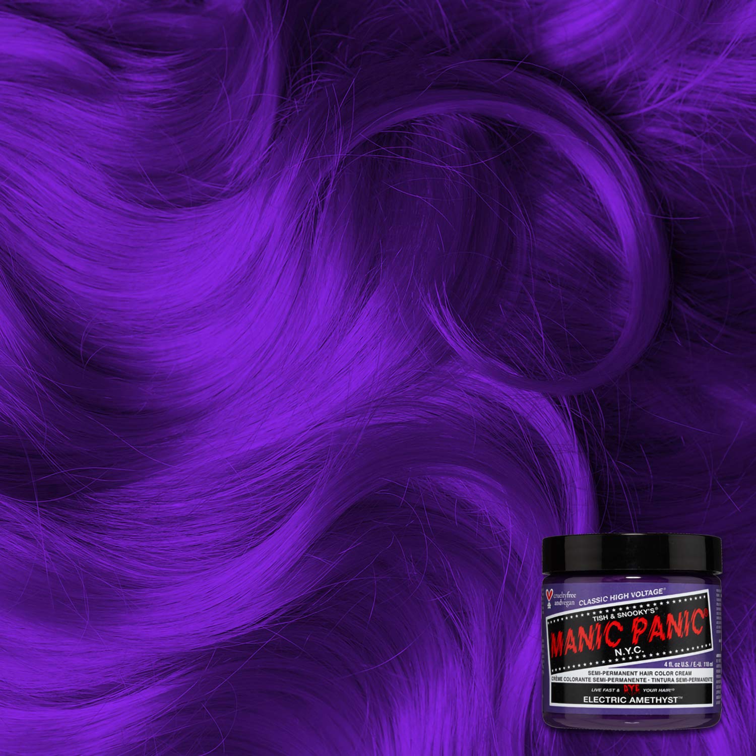 Tintura Para Cabelo Manic Panic Classic Electric Amethyst 118 Ml ...