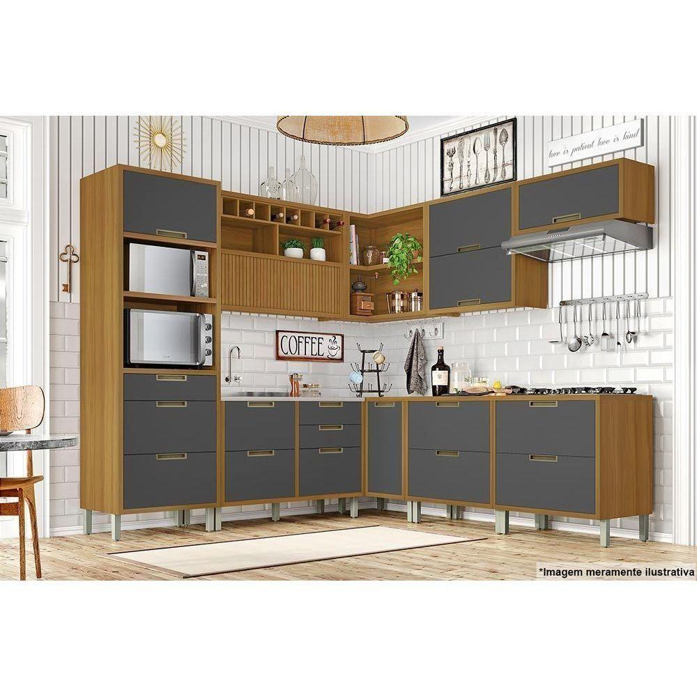 Balcão De Cozinha Canto Reto Imperatriz 1 Porta C/ Tampo 93cm Freijo ...