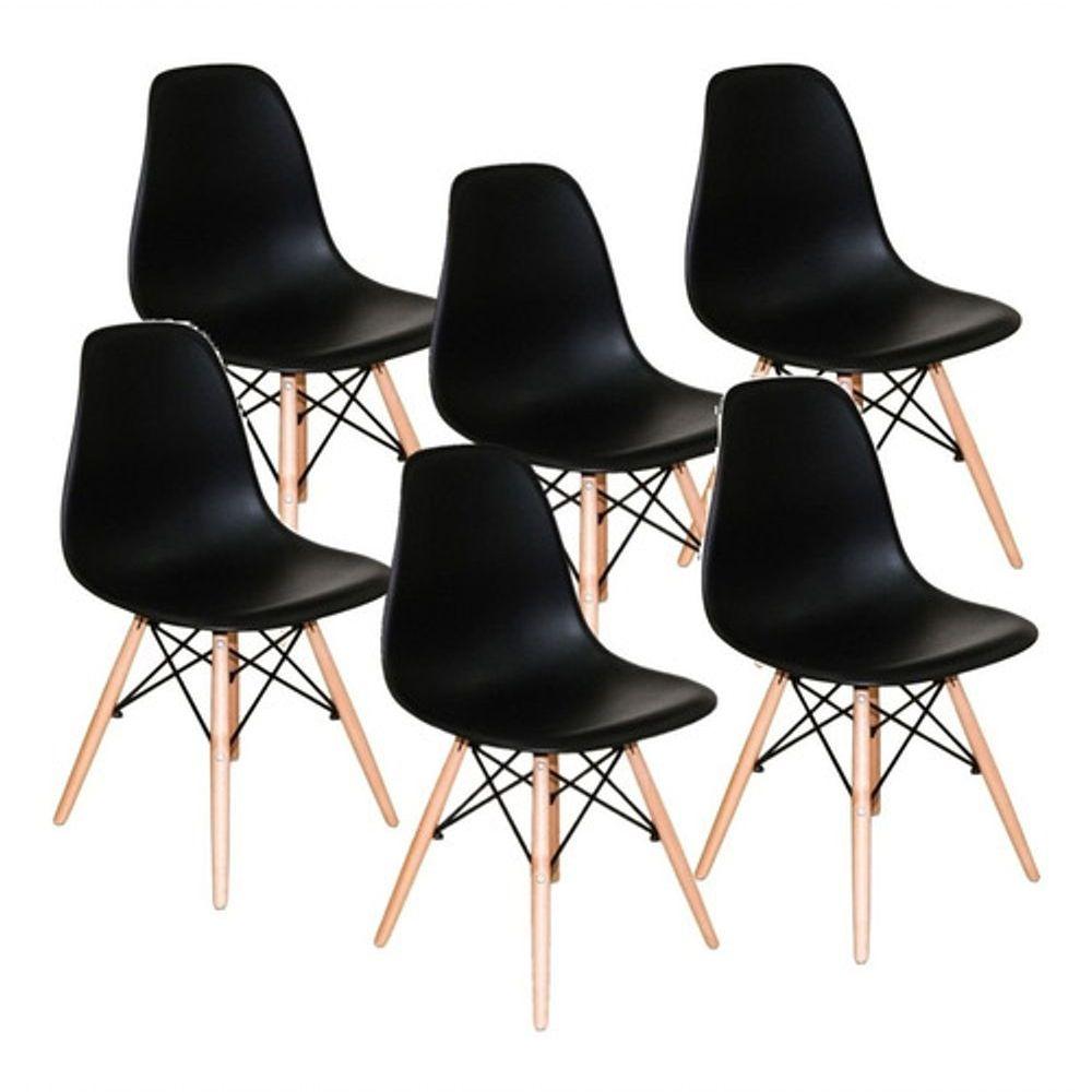 6 Unidades Cadeira De Jantar Decoreshop Charles Eames Dkr Eiffel, Cor ...