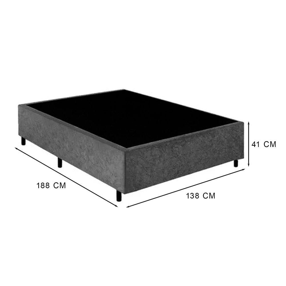 Cama Box Casal 138 Suede Cinza Com Colchão Polônia - D28 65x138x188 ...