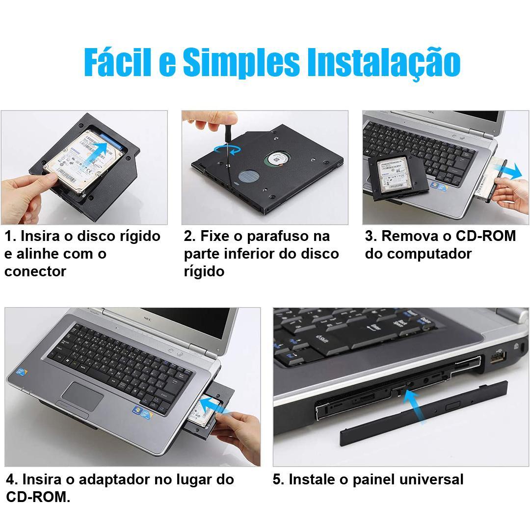 Case Adaptador Caddy 9.5mm Para Hdd Ou Ssd 2.5 Em Notebook - Carrefour