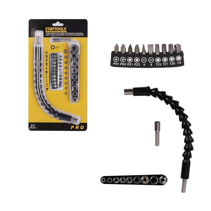Kit Cabo Extensor Flexível Para Parafusadeira - 21 Peças - Carrefour