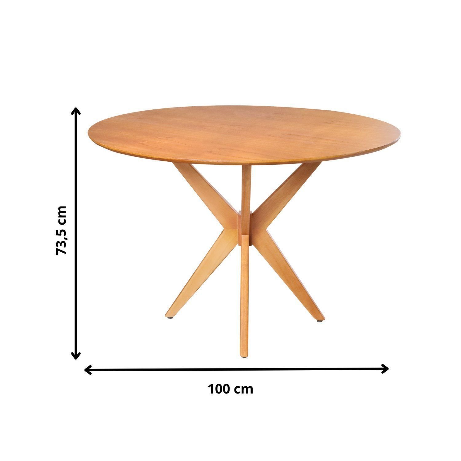 Mesa Para Sala De Jantar Base Estrelada Serena Marrom/mel Mel - Carrefour