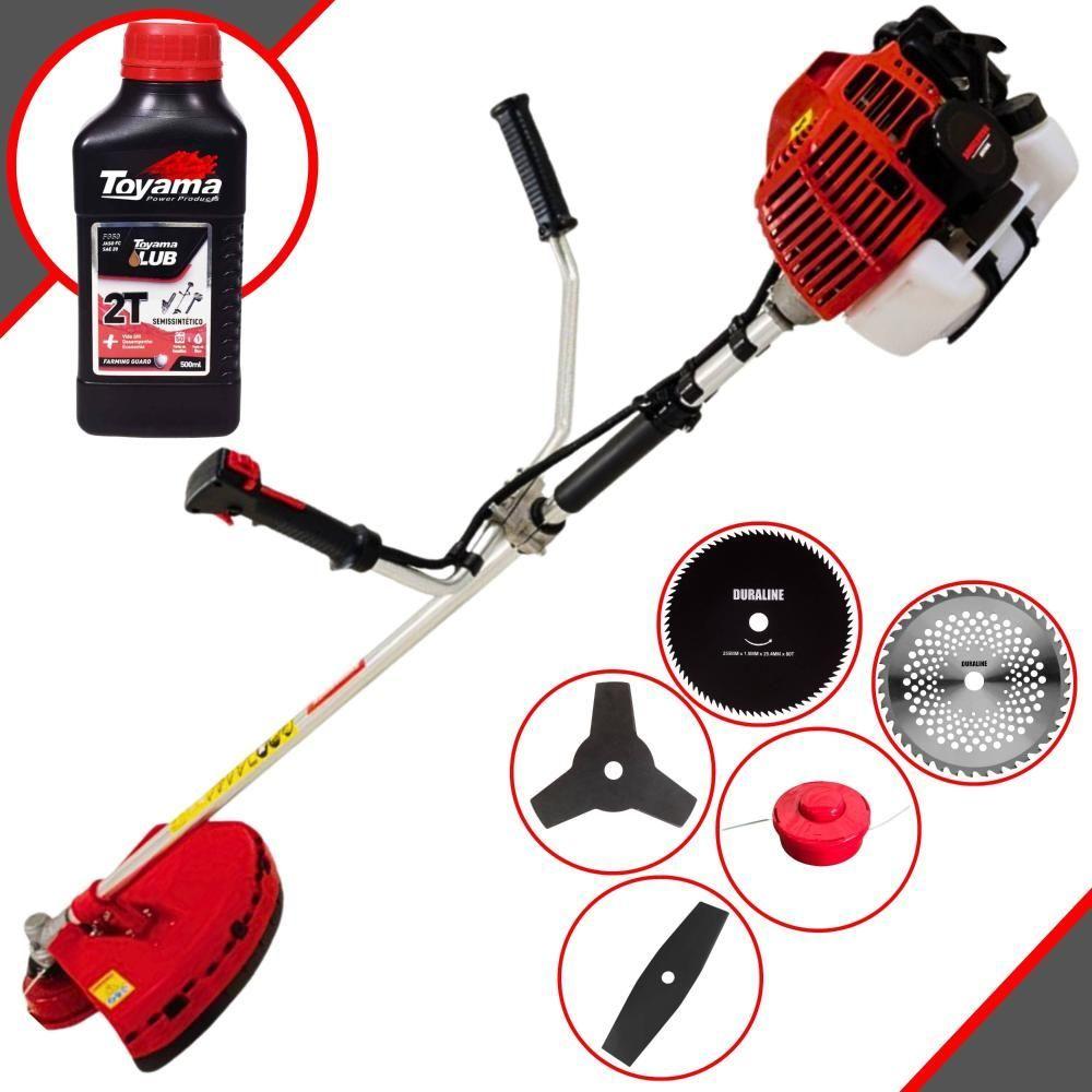 Roçadeira Kawashima Kw52l À Gasolina 52c 2,5hp + Faca 2 Pontas 330mm ...