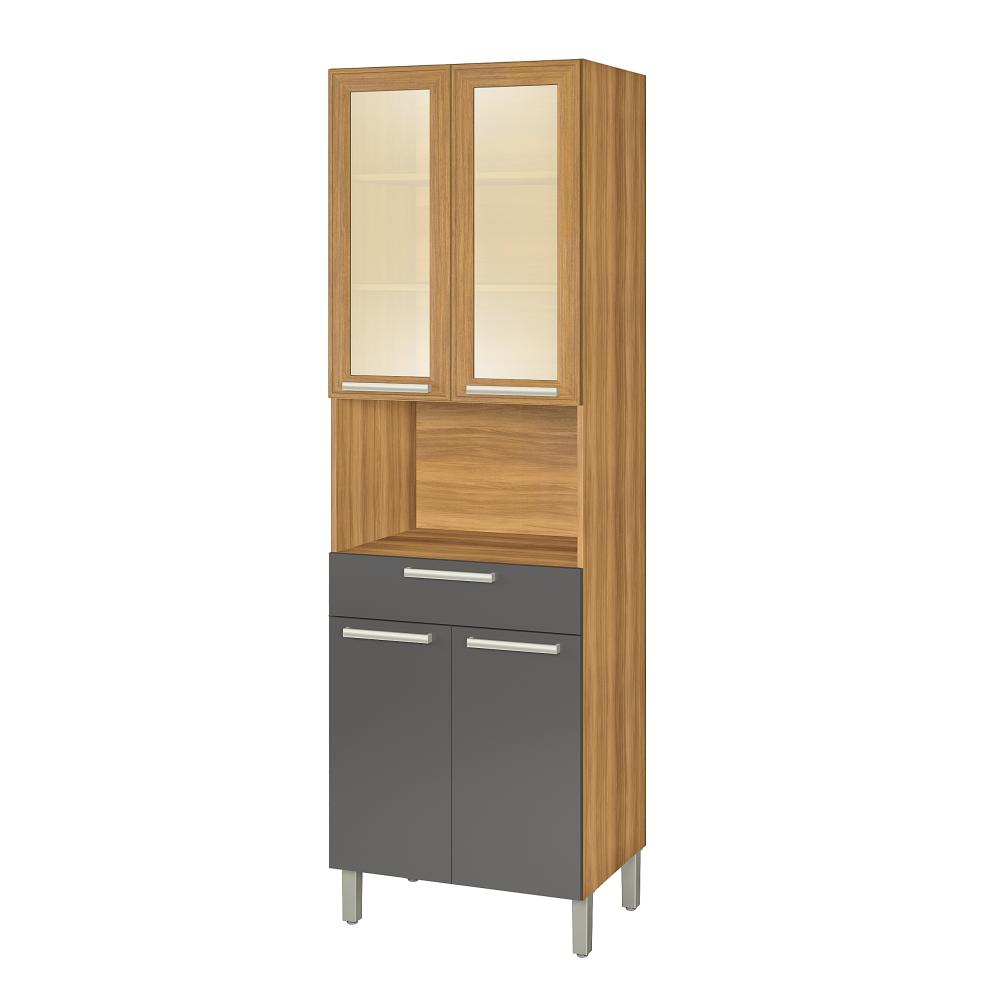 Paneleiro Para Forno Portas De Vidro Burguesa Freijó/grafite Nesher ...