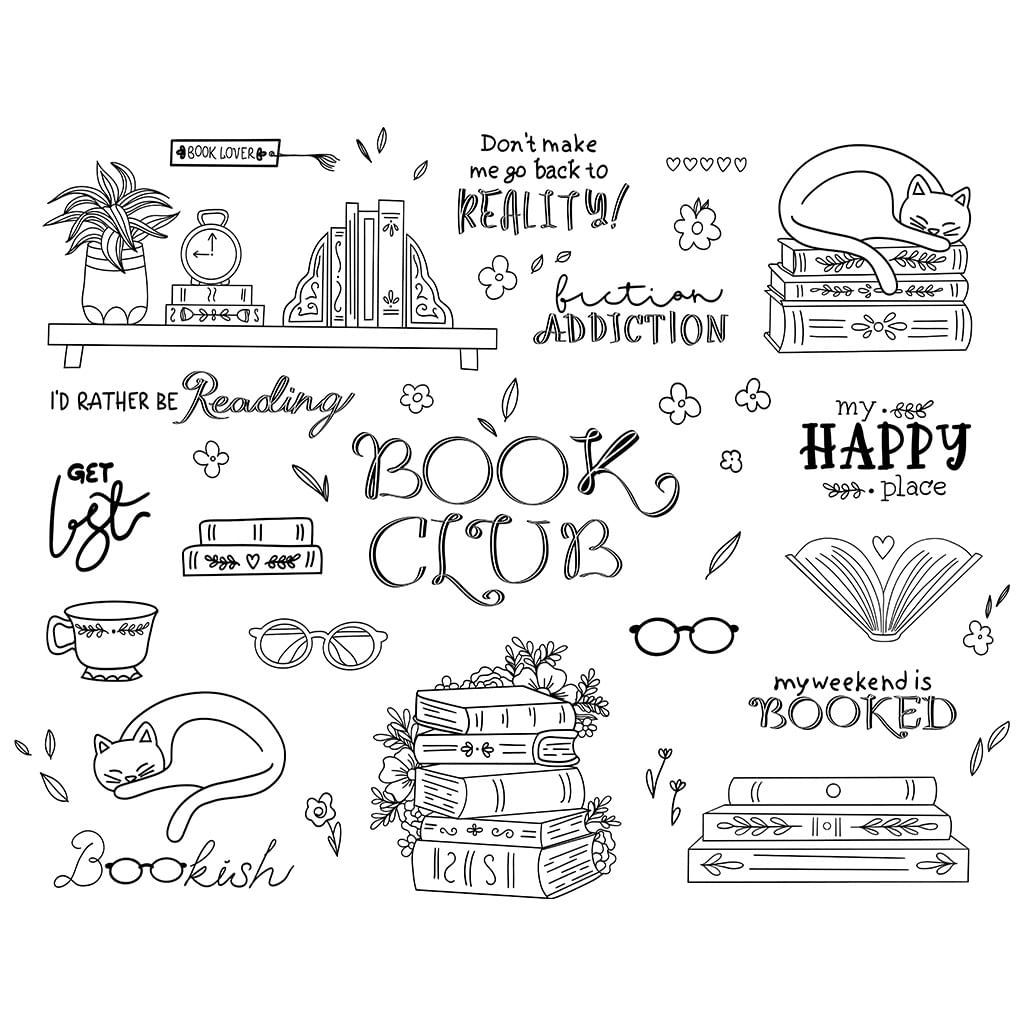 Adesivos De Parede Book Club Inspirational Reading Citations Pvc ...