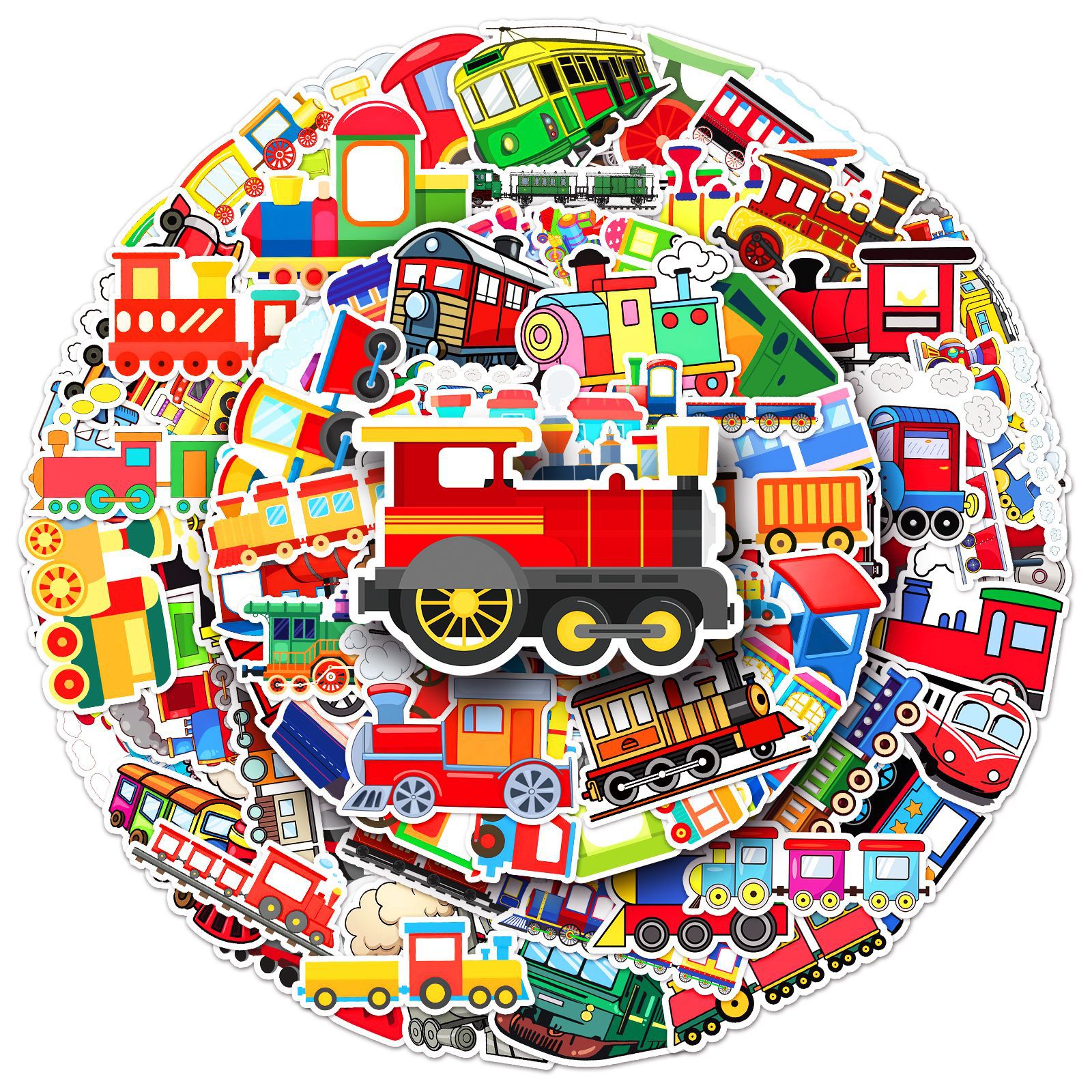 Pacote De Adesivos Cartoon Train, 50 Unidades, Locomota Ferroviária ...
