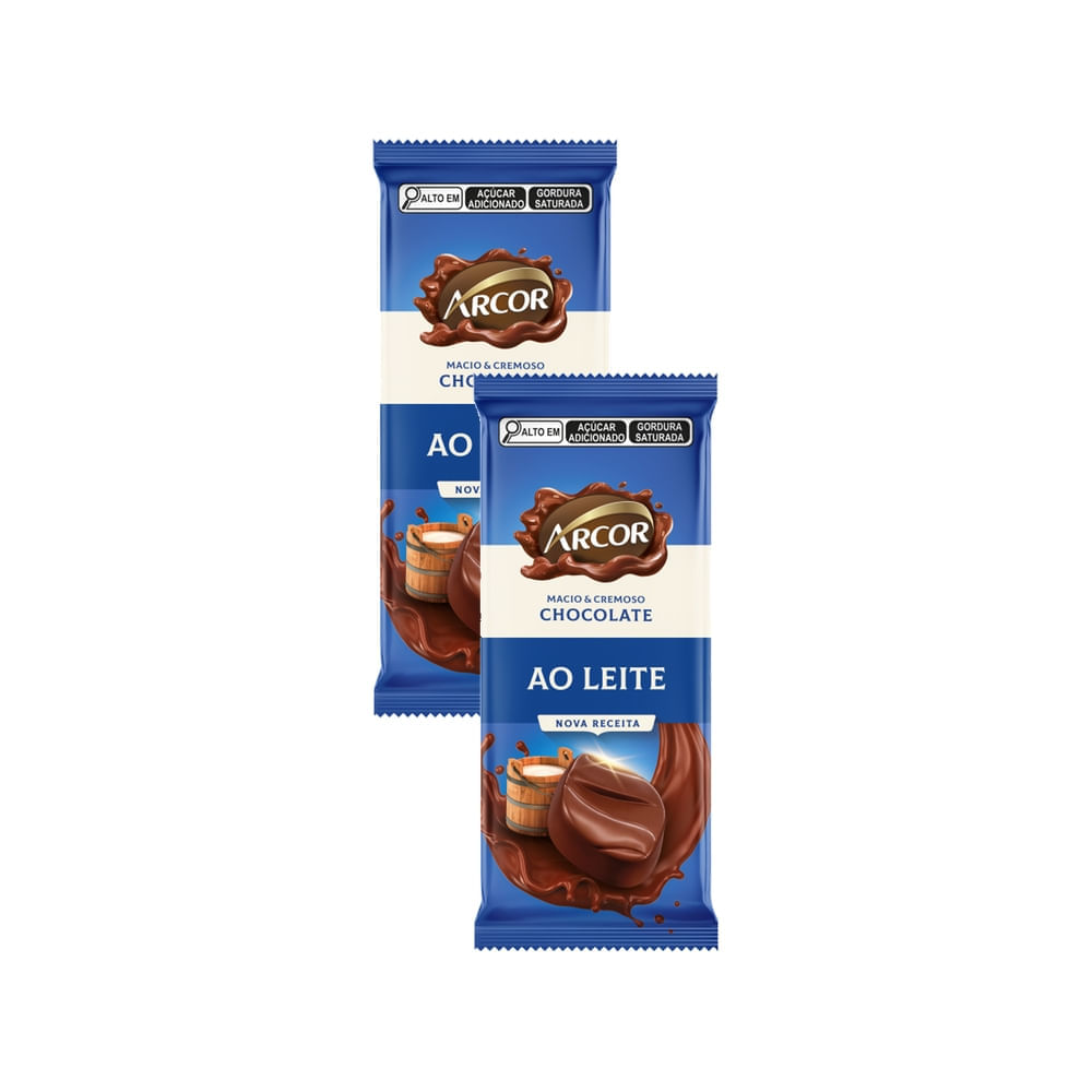 Kit 2 Chocolate Arcor Ao Leite 80g Arcor - Carrefour