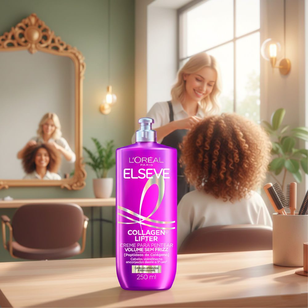 Creme De Pentear L'oréal Paris Elseve Collagen Lifter Volume Sem Frizz ...
