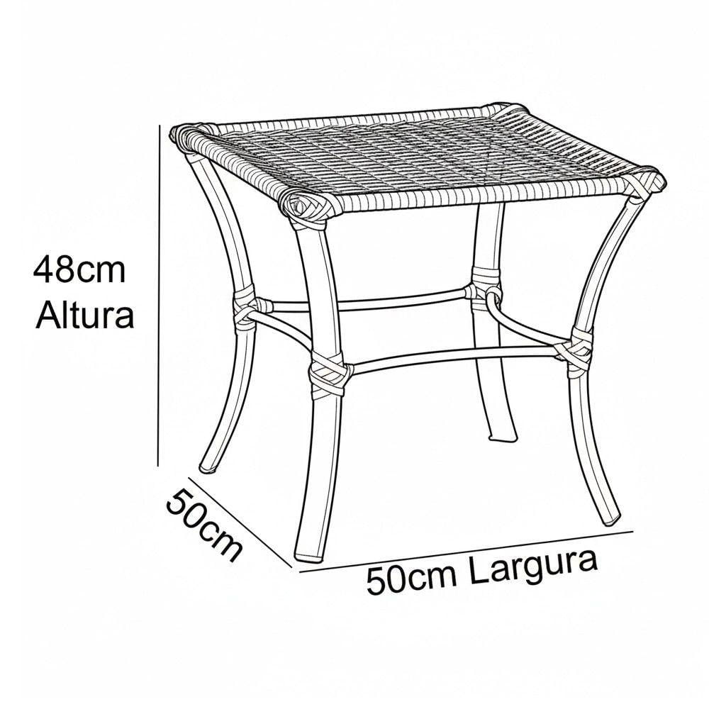 Mesa De Centro Garden Em Alumínio E Fibra Trama Original Cappuccino ...