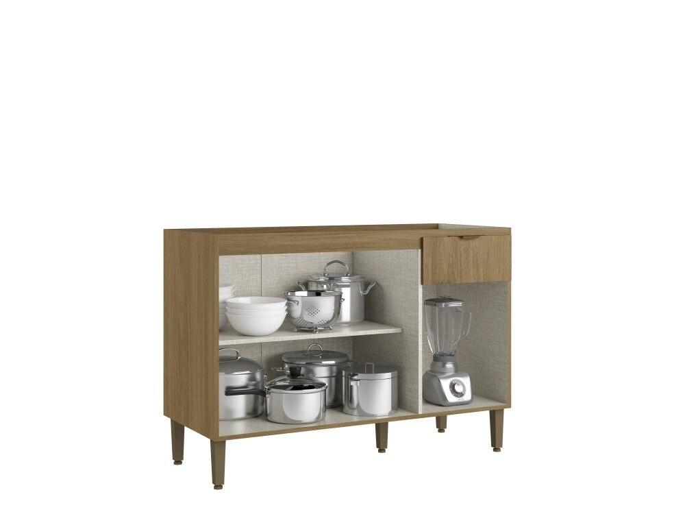 Balcão De Pia 3 Portas Sem Tampo Thb Mag Naturale, 120 Cm - Carrefour