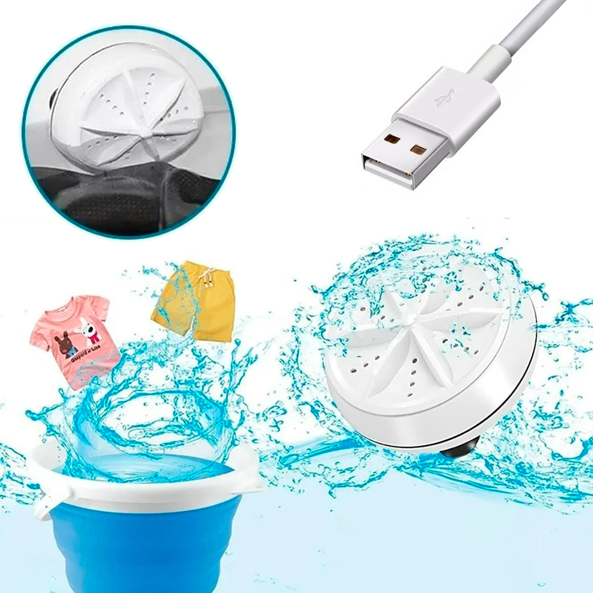 Mini Motor Maquina Lava Roupas Balde Usb Portátil Lavadora - Carrefour
