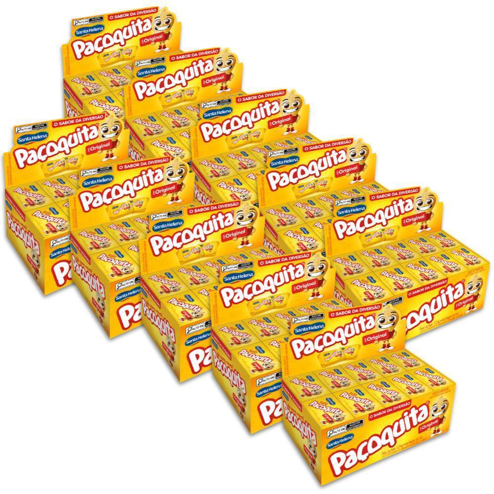 Paçoca Quadrada Paçoquita Santa Helena Kit 10 Caixas 1kg - Carrefour
