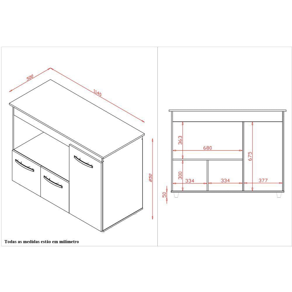 Armário Multiuso Bela 3 Portas Cozinha Mb1 Cor Savana Preto Pc - Carrefour