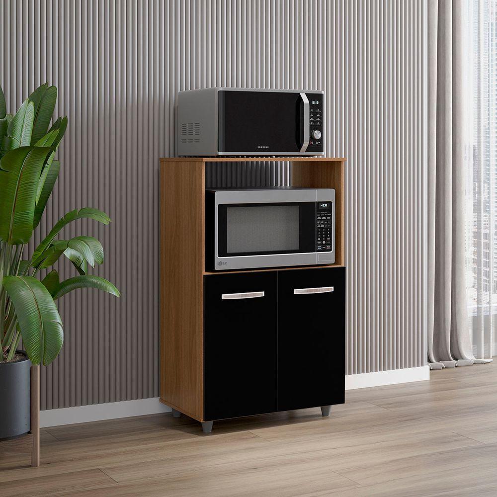 Armário Multiuso Nésia 2 Portas Cozinha Mb1 Cor Savana Preto Pc - Carrefour