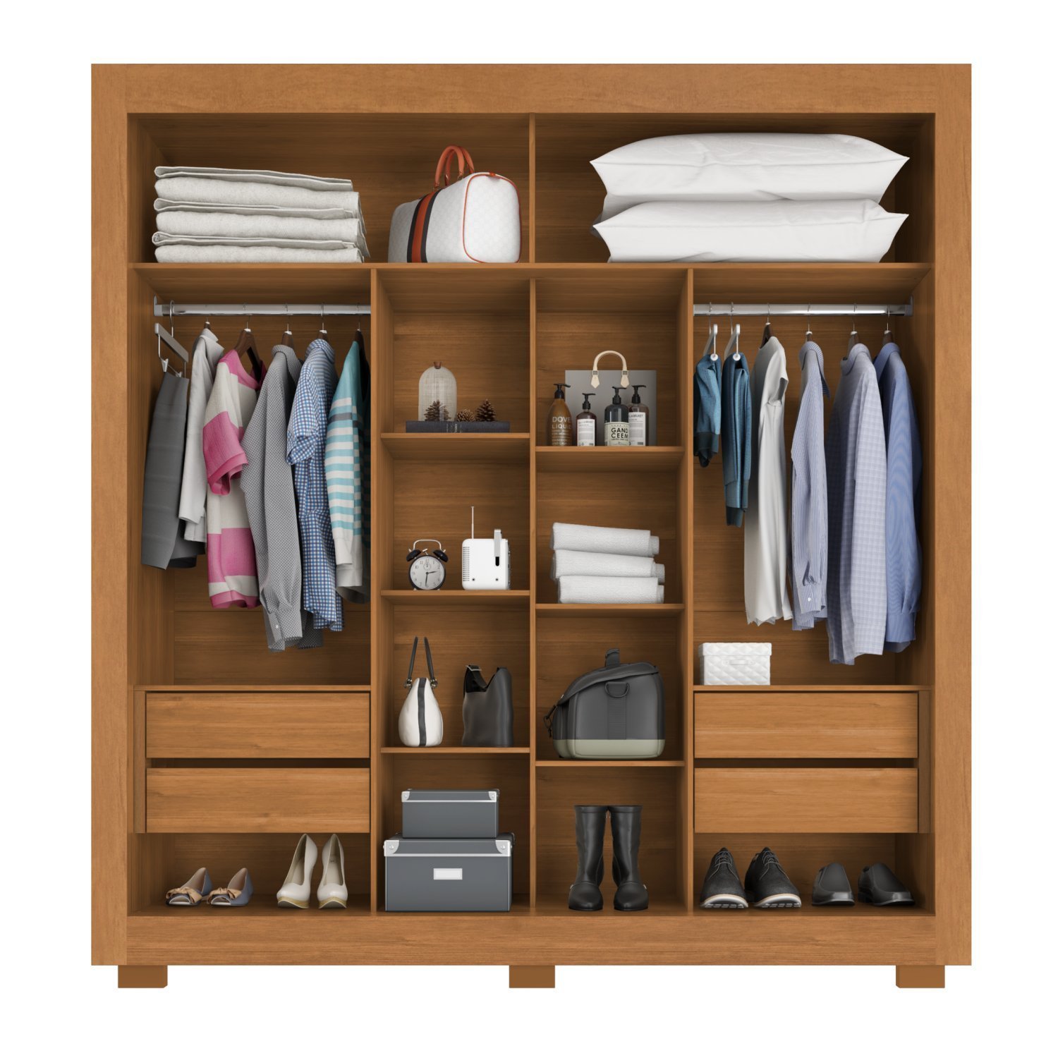 Guarda-roupa Casal 2 Portas 4 Gavetas Titanium Cinamomo/areia - Carrefour