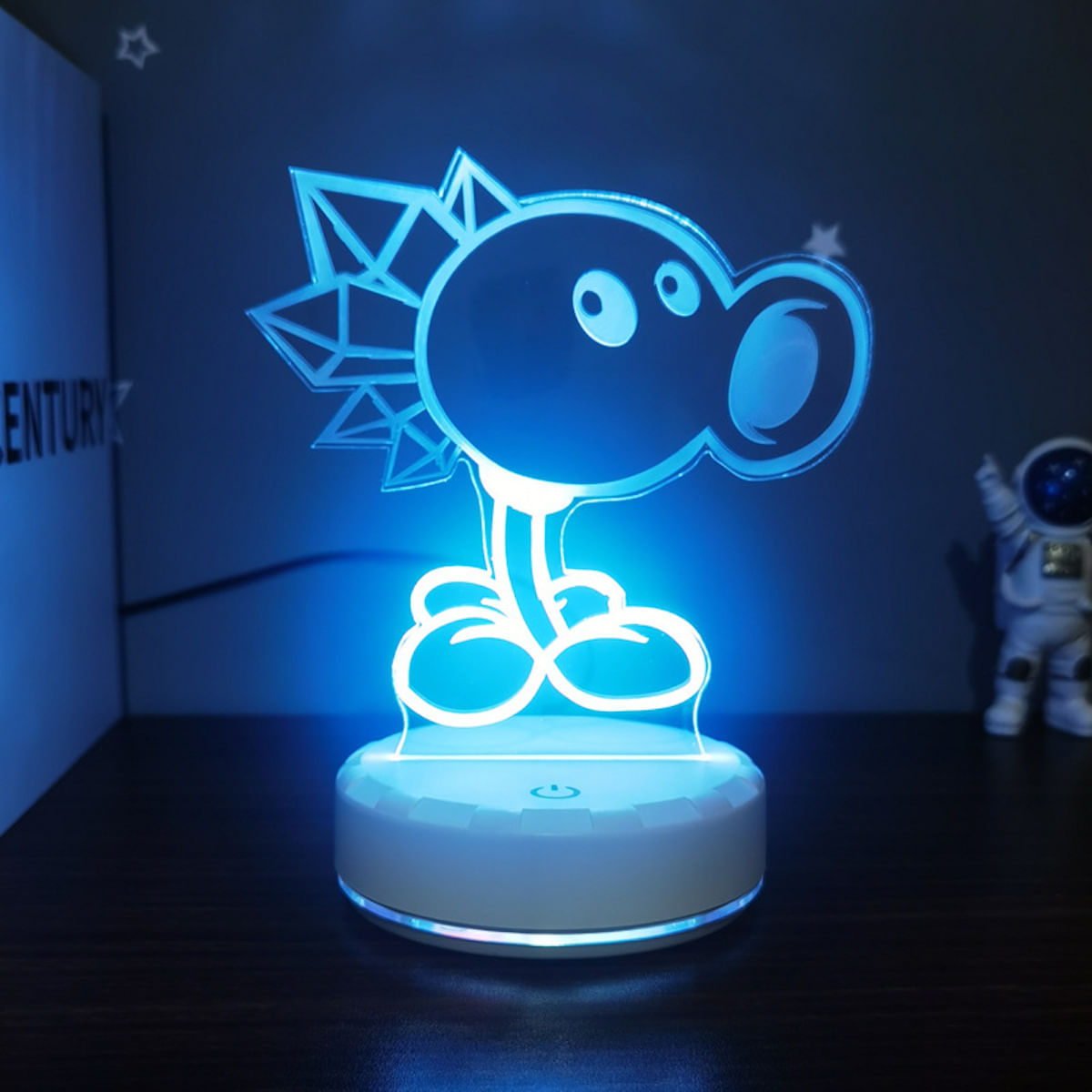 Lâmpada 3d Night Light Plants Vs Zombies Pea Shooter Anime - Carrefour