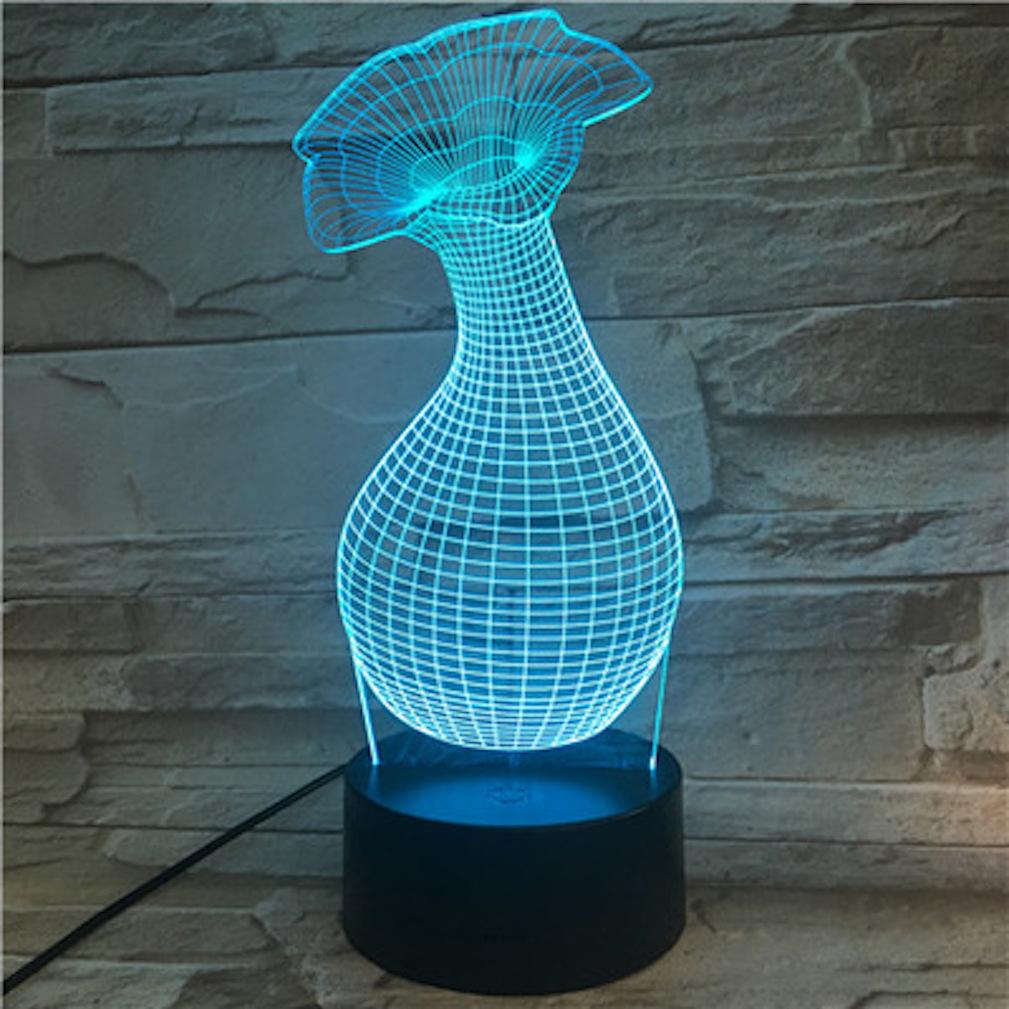 Vaso De Luz Noturna Lâmpada De Ilusão Led 3d Com Mudança De Cor - Carrefour