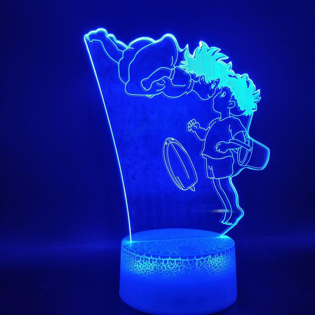 Lâmpada De Ilusão Led 3D Night Light Ponyo Cliff Com Mudança De Cores ...
