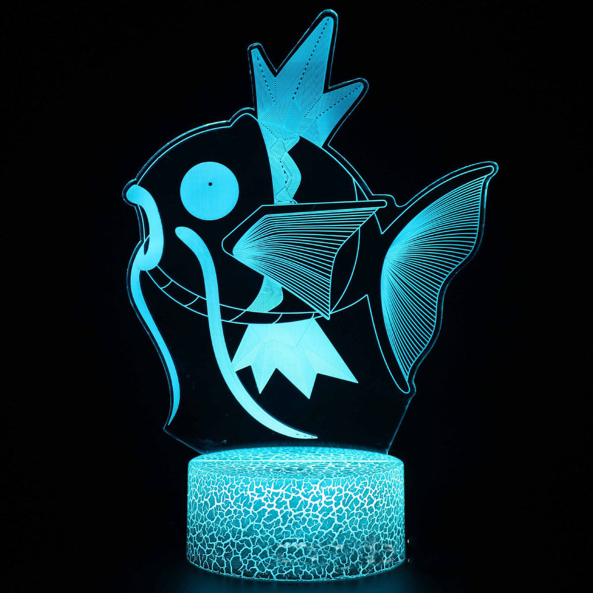 Lâmpada De Ilusão Led 3d Night Light Fish Anime Com Mudança De Cor ...