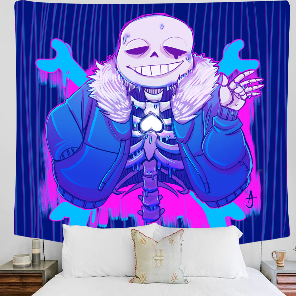 Tapeçaria Para Decoração De Parede Art H Undertales Sans Anime - Carrefour
