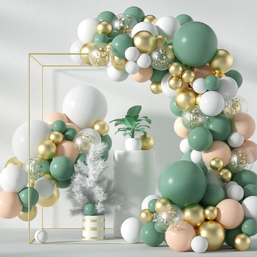 Kit Balloon Arch Garland 117 Unidades De Macarons Pea Green Festival ...